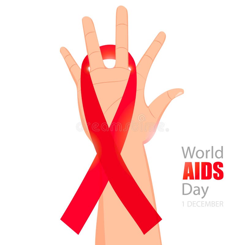 Worlds Aids Day Card 1 December Stock Vector - Illustration of help ...