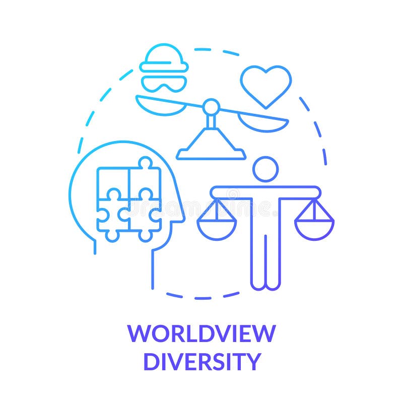 Worldview Diversity Blue Gradient Concept Icon Stock Vector ...