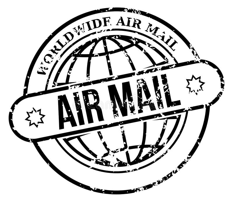 Worldwide Air Mail Label. Grunge Texture Stamp Stock Illustration ...