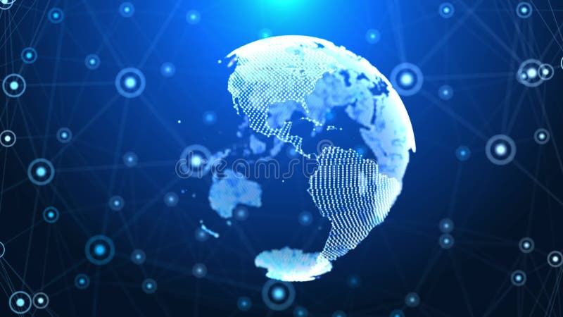 3D Animation World Maps Point Art Dots Connecting Line Dots Makes ...