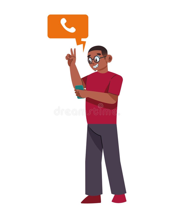 Worldwide Boy Using Phone Communication Stock Illustration ...