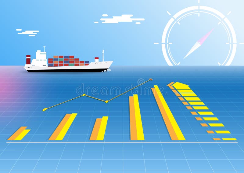 Worldwide Cargo Container Ship Delivery. Stock Illustration ...