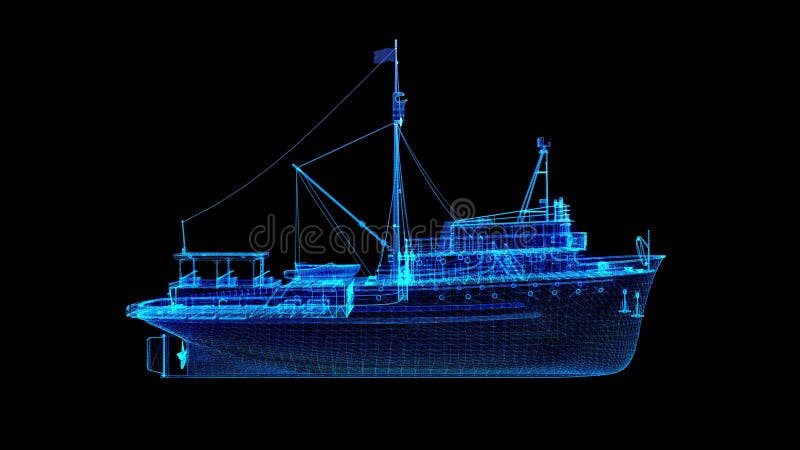 Gas Carrier. Blue Particle and Lines Form 3d Model Gas Tanker Stock ...