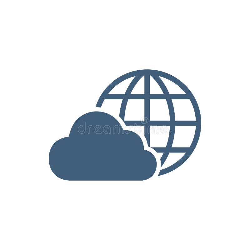 Worldwide Cloud Storage Icon. Cloud Computing. Cloud with Globe Icon ...