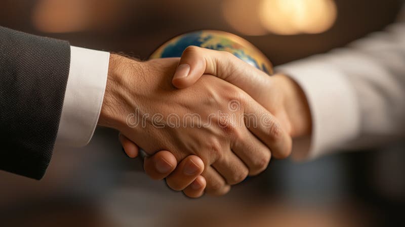 Worldwide Commerce Clasped in Agreement Stock Illustration ...