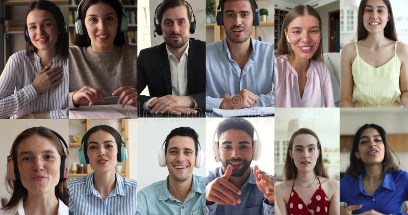 Group of Different Businesspeople, Students, Bloggers Talk Via ...