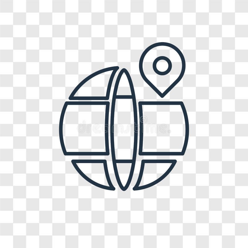 Worldwide Concept Vector Linear Icon Isolated on Transparent Background ...