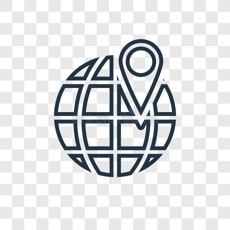 Worldwide Concept Vector Linear Icon Isolated on Transparent Background ...