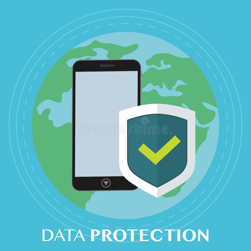 Worldwide Data Protection on the Phone Stock Vector - Illustration of ...