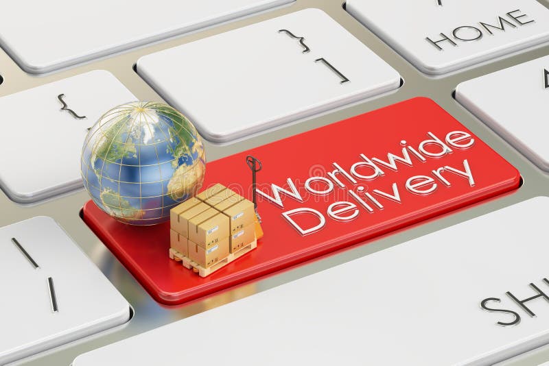 Worldwide delivery concept stock illustration. Illustration of mail ...