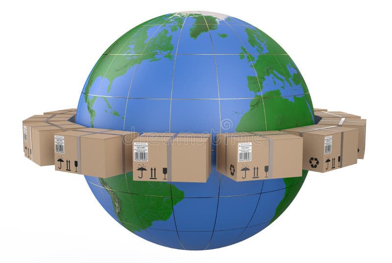 Worldwide delivery concept stock illustration. Illustration of mail ...