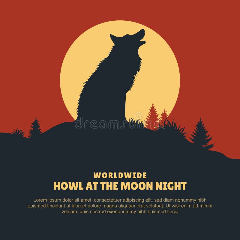 Worldwide Howl at the Moon Night Background Stock Illustration ...