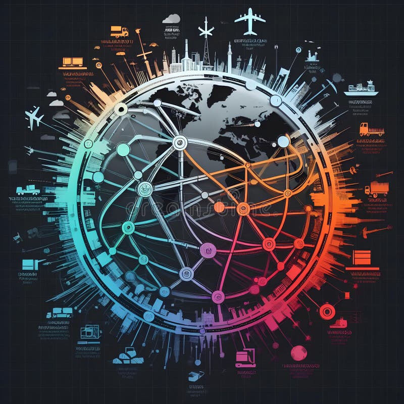 Worldwide Logistics Network Stock Illustration - Illustration of ...