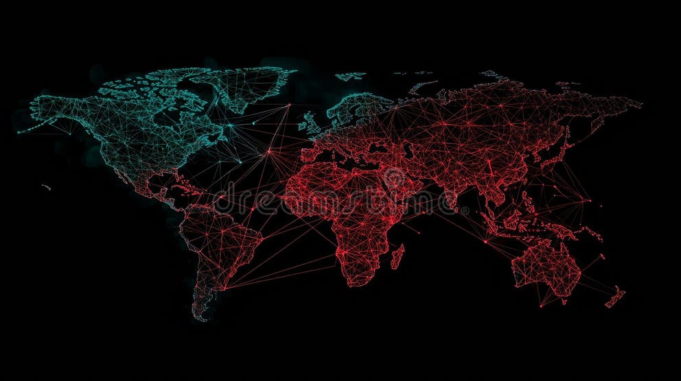 Worldwide Logistics System with Connected Nodes and Visual Components ...