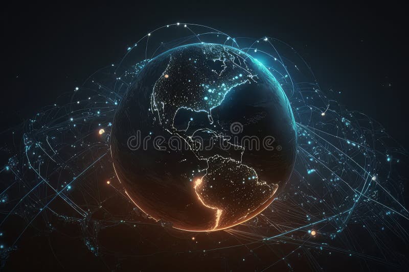 Worldwide Network Background, Earth Network Connection Tehnology ...
