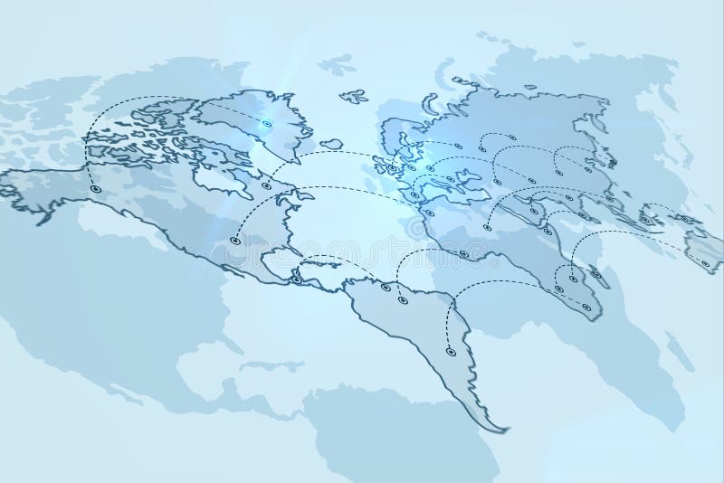 Worldwide Network Connection Concept with Two Layers of Countries ...
