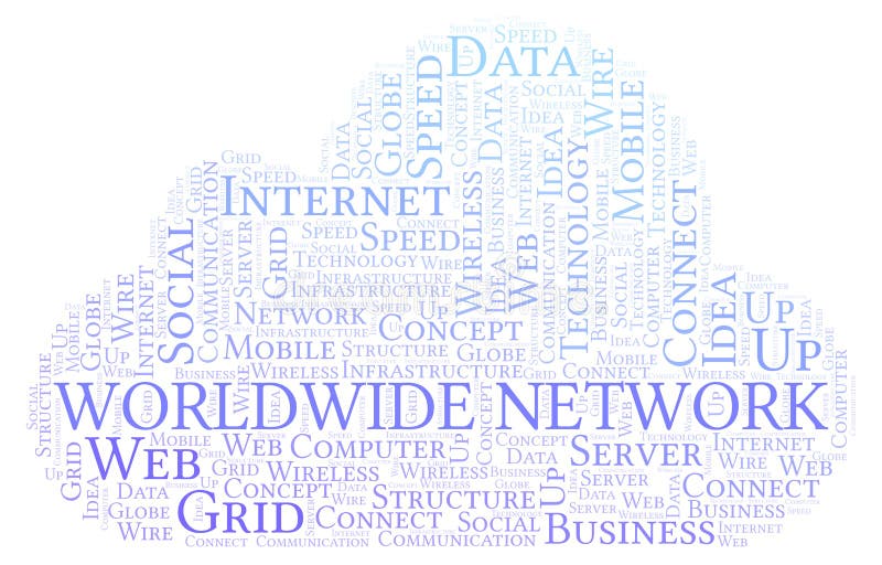 Worldwide Network Word Cloud. Stock Illustration - Illustration of ...