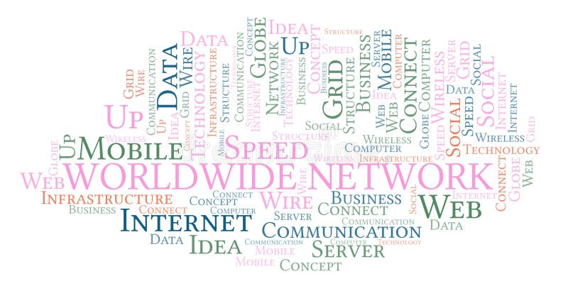 Worldwide Network Word Cloud. Stock Illustration - Illustration of ...