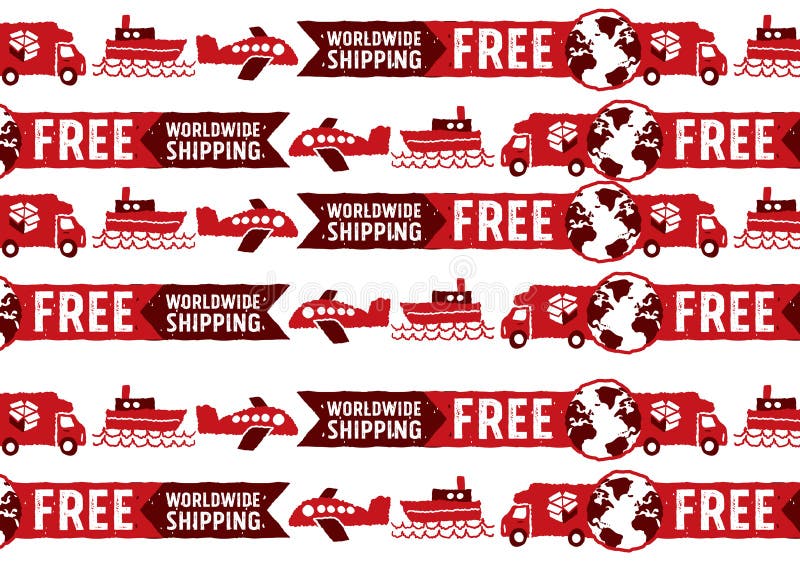 Worldwide Shipping Logos and Signs Pattern Stock Vector - Illustration ...