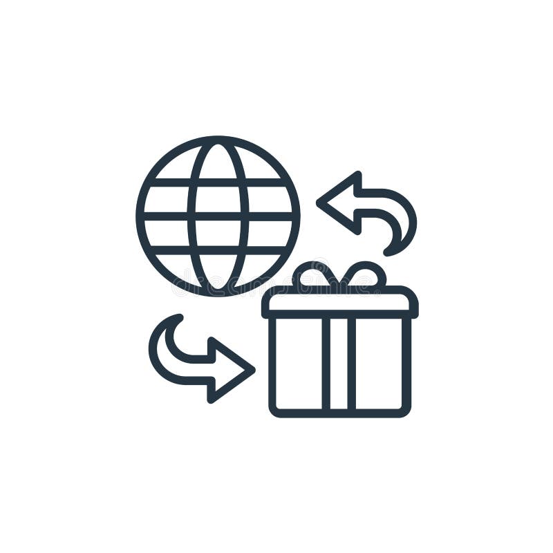 Worldwide Shipping Vector Icon Isolated on White Background. Outline ...