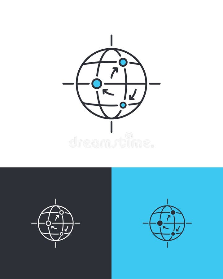 Distribution Network Flat Icon Stock Vector - Illustration of node ...
