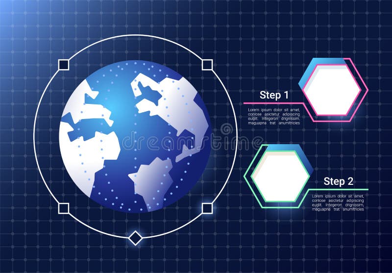 Worldwide Virtual Network Infographic Chart Design Element Set Stock ...