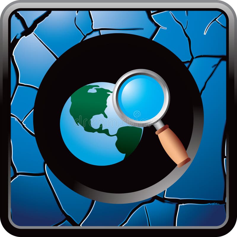 Worldwide Web Search with a Blue Cracked Web Icon Stock Vector ...