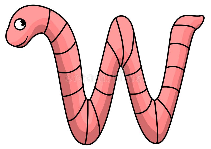 Letter W for Worm Vector stock illustration. Illustration of clip ...