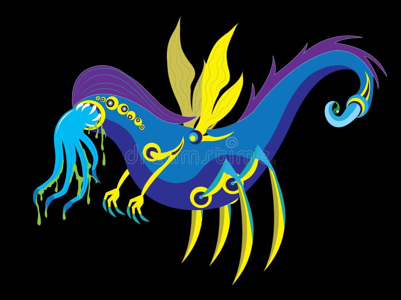 Worm the alien with wings. stock vector. Illustration of alien - 54930567