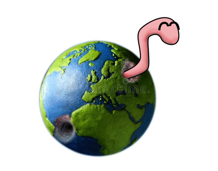Worm breakthrough world stock illustration. Illustration of decision ...