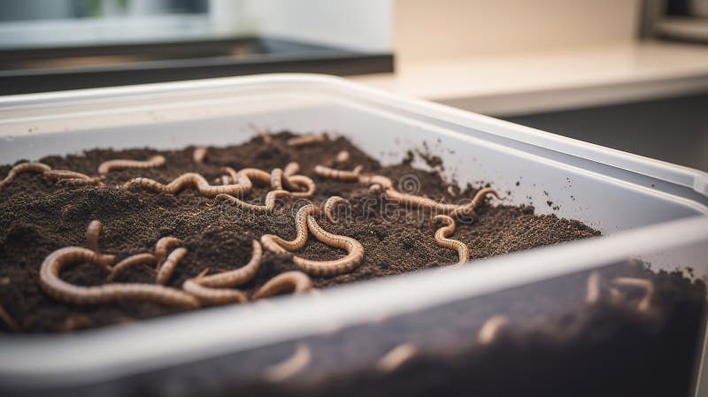 Worm Composter in Home. Homemade Worm Composting. Stock Illustration ...