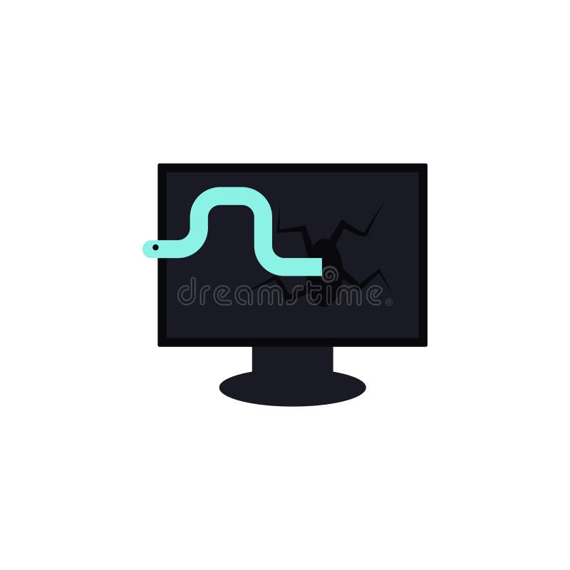 The Worm in the Computer Icon. Element of Cyber Security Icon for ...