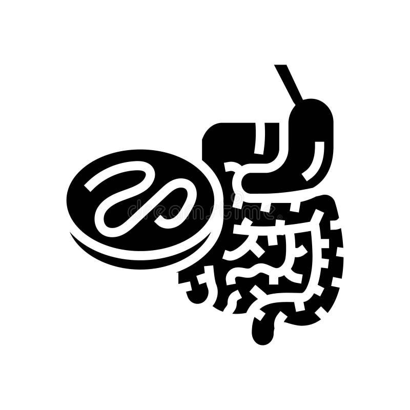 Worm Digestive System Parasite Glyph Icon Vector Illustration Stock ...