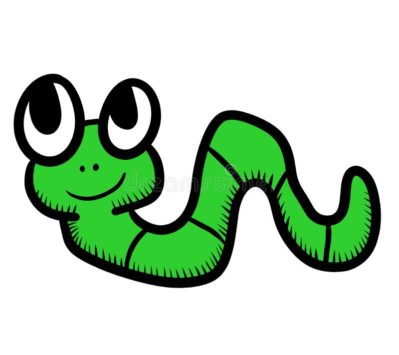Cute Green Worm Doodle stock illustration. Illustration of animal ...