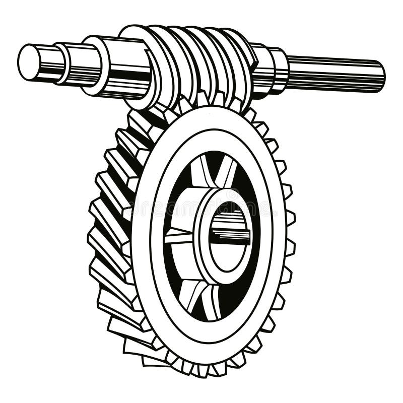 Worm gear mechanism stock vector. Illustration of industry - 97279364