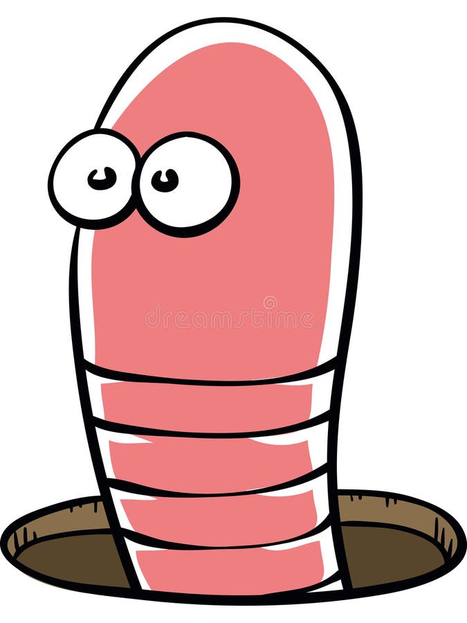 Worm in Hole stock illustration. Illustration of digging - 42073805
