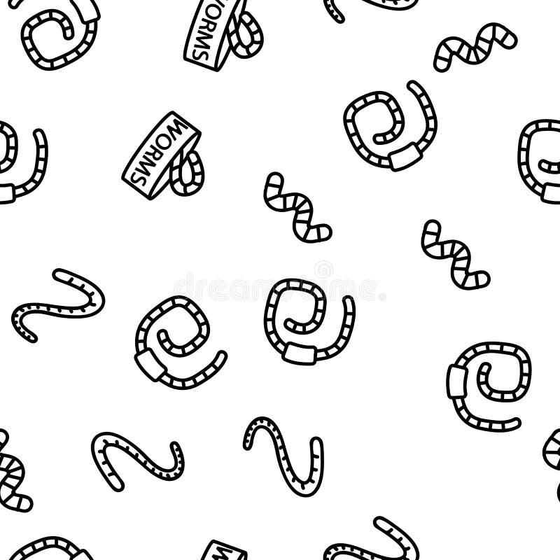 Worm Insect Animal Vector Seamless Pattern Stock Vector - Illustration ...