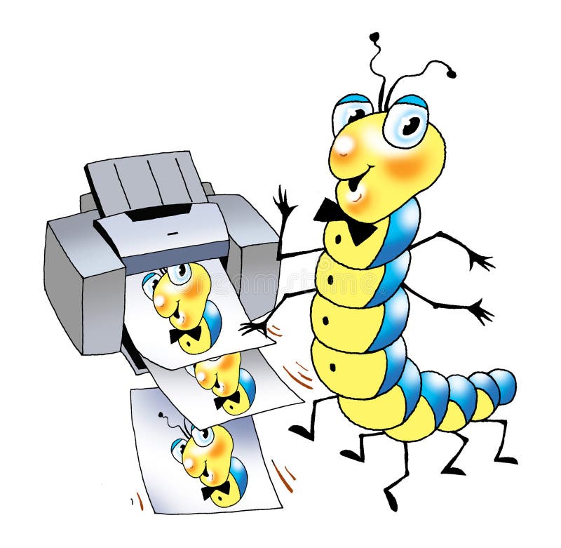 Worm Internet Virus Copy Computer Stock Illustration - Illustration of ...
