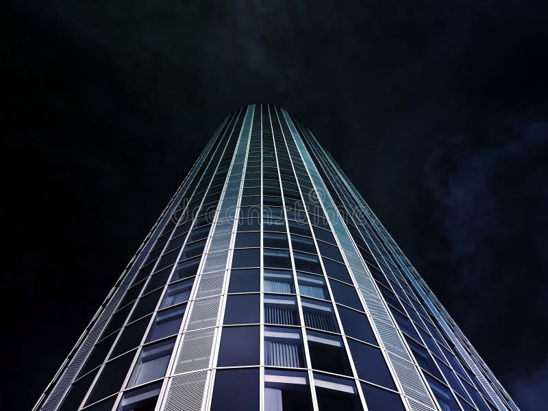 Worm's Eye View Of High-rise Building During Nighttime Picture. Image ...