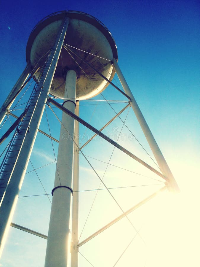 Worm S Eye View of a Water Tower Against a Blue Sky Stock Image - Image ...