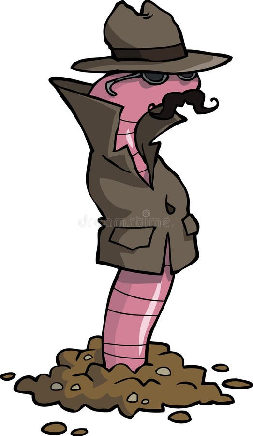 Worm spy stock vector. Illustration of hole, mustache - 62662522