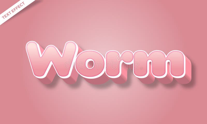 Worm Text Effect Design Template Stock Vector - Illustration of element ...