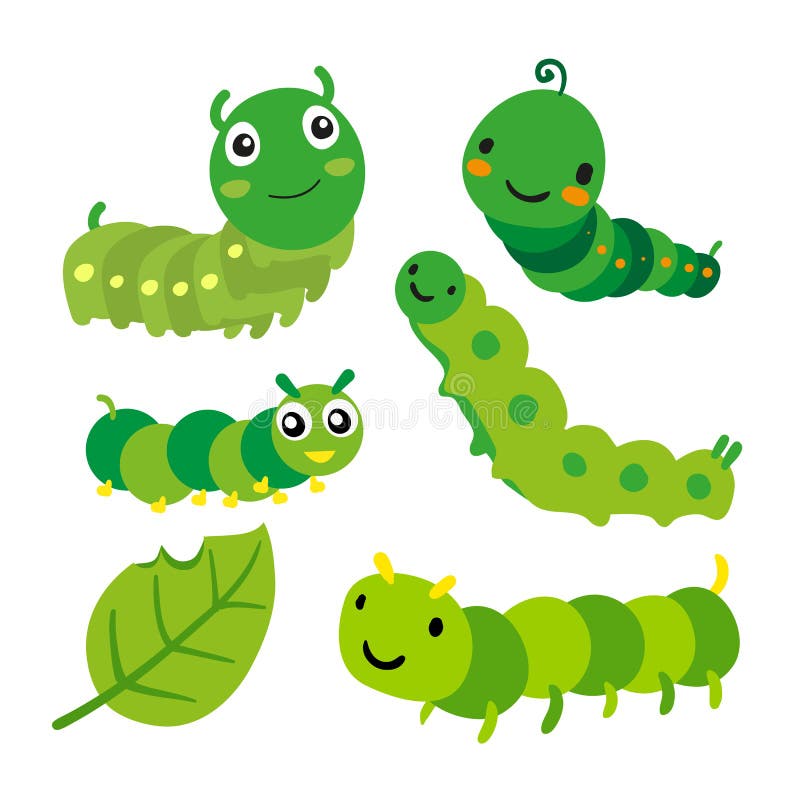 Worm Vector Collection Design Stock Illustration - Illustration of ...