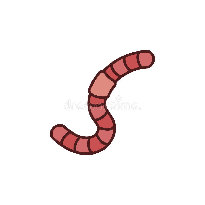 Worm Vector Concept Red Icon - Earth-worm Sign Stock Vector ...