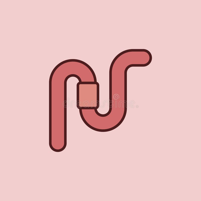 Worm Vector Concept Red Icon - Earthworm Modern Sign Stock Vector ...