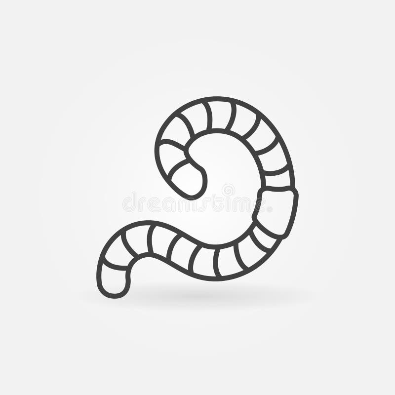 Worm Vector Earthworm Concept Outline Icon or Symbol Stock Vector ...