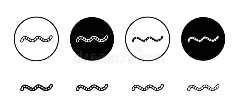Worm Vector Icon Set Collection. Worm Outline Flat Icon Stock Vector ...