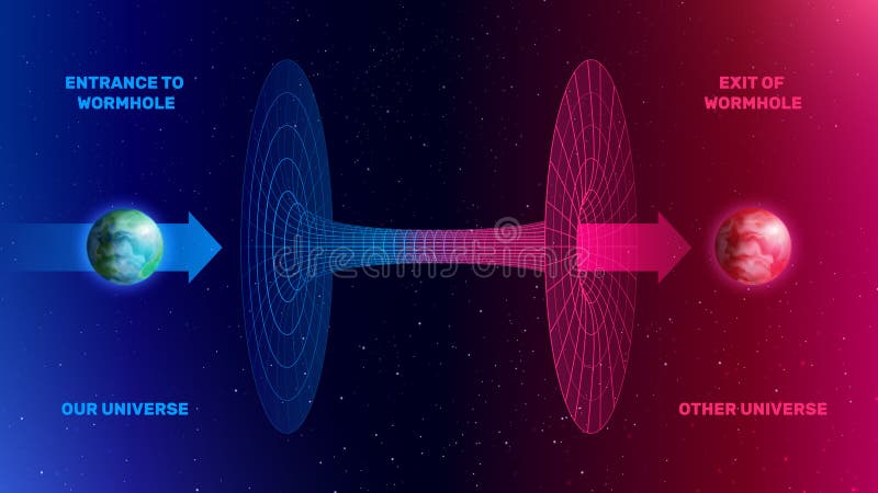 Wormhole 3D Shapes Composition Stock Vector - Illustration of universe ...