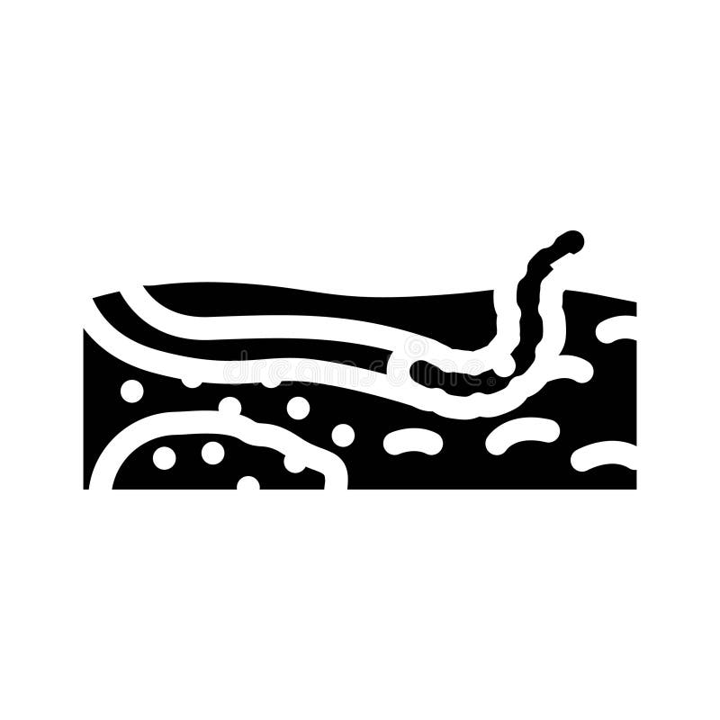 Worms Escaping from Toxic Ground Glyph Icon Vector Illustration Stock ...