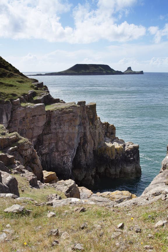 Worms Head Gower stock image. Image of holiday, hidden - 21332215